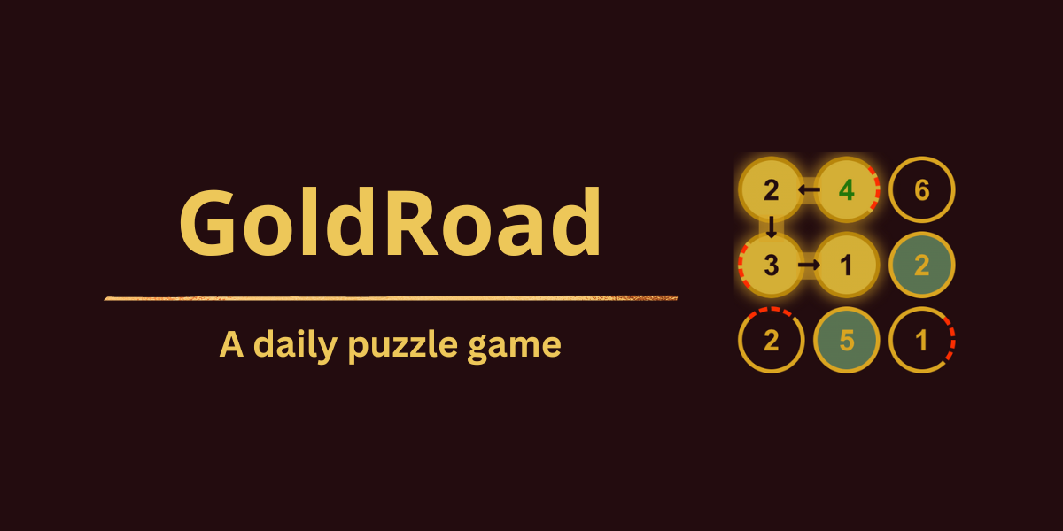 GoldRoad - A daily puzzle game